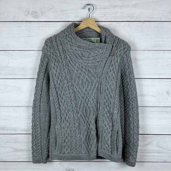 Aran Crafts | Sweaters | Aran Crafts Ireland Wool Cable Knit Cardigan ...